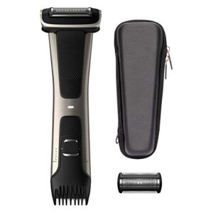 philips norelco bodygroom series 7000 showerproof body trimmer & shaver with case and replacement head, bg7040/42