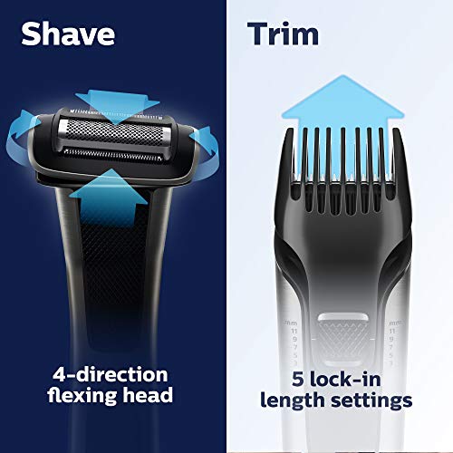 Philips Norelco Bodygroom Series 7000 Showerproof Body Trimmer & Shaver with Case and Replacement Head, BG7040/42