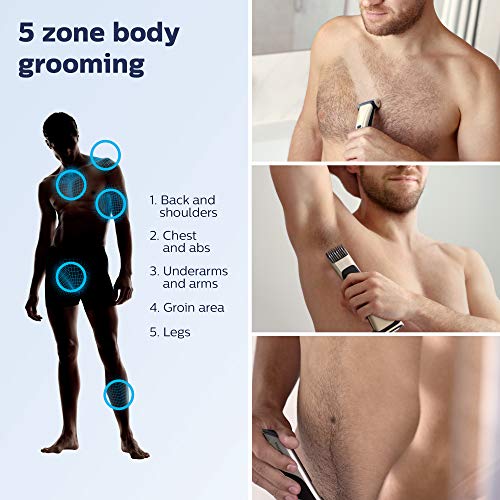 Philips Norelco Bodygroom Series 7000 Showerproof Body Trimmer & Shaver with Case and Replacement Head, BG7040/42