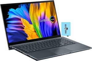 asus zenbook pro 15 home & business laptop (amd ryzen 9 5900hx 8-core, 16gb ram, 8tb pcie ssd, geforce rtx 3050 ti, 15.6″ 60hz touch full hd (1920×1080), wifi, bluetooth, win 11 pro) with hub