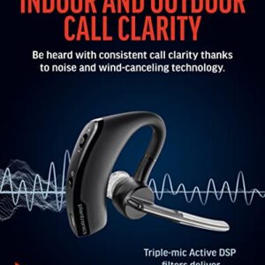 Poly Voyager Legend Wireless Headset (Plantronics) - Single-Ear Bluetooth w/Noise-Canceling Mic - Voice Controls - Mute & Volume Buttons - Ergonomic Design -Connect to Mobile/Tablet via Bluetooth -FFP