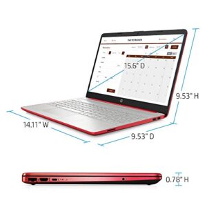 HP Notebook 15 Premium Business Laptop I 15.6” HD SVA Display I Intel Quad-Core Pentium Silver N5000 Processor I 8GB DDR4 128GB SSD I USB-C HDMI Bluetooth Webcam Win10 Red + 32GB MicroSD Card