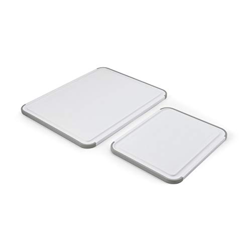 KitchenAid Classic Nonslip 2 Piece Plastic Cutting Board, Set of 2, White