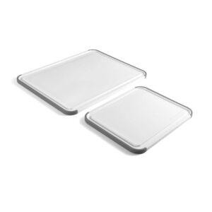 KitchenAid Classic Nonslip 2 Piece Plastic Cutting Board, Set of 2, White