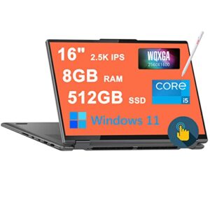 lenovo yoga 7i 16 2-in-1 laptop 16″ 2.5k ips touchscreen (400 nits, 100% srgb, tÜv low blue light) 12th gen intel 12-core i5-1240p 8gb ram 512gb ssd backlit fingerprint thunderbolt win11 grey + pen