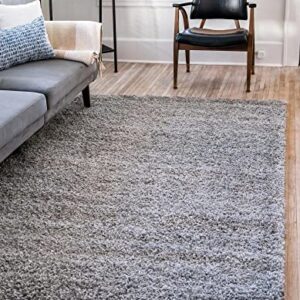 Unique Loom Solid Shag Collection Area Rug (5' 1" x 8', Cloud Gray)