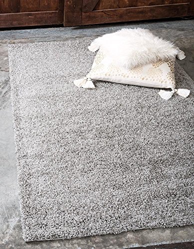 Unique Loom Solid Shag Collection Area Rug (5' 1" x 8', Cloud Gray)