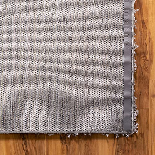 Unique Loom Solid Shag Collection Area Rug (5' 1" x 8', Cloud Gray)