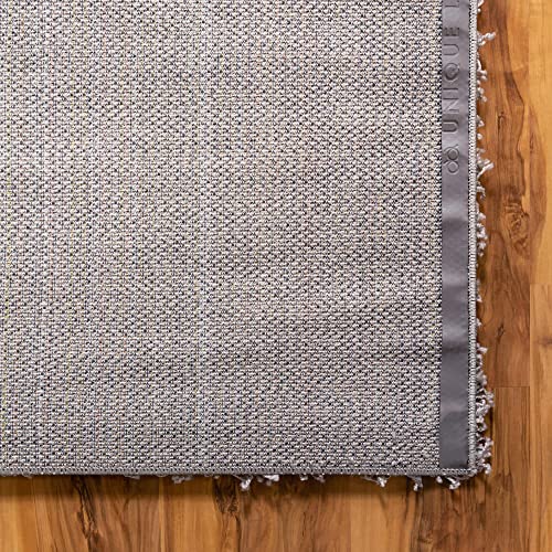 Unique Loom Solid Shag Collection Area Rug (5' 1" x 8', Cloud Gray)