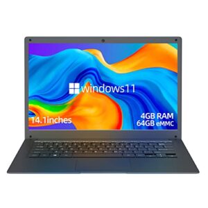 wakst 14.1” windows 11 laptop , intel celeron n3350 , 1920×1080 fhd ips display, ultra slim notebook pc, with 4gb ram bt4.2, work study computer