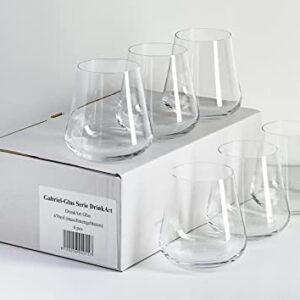 Gabriel-Glas - Set of 6 - New Stemless Austrian Crystal Wine Glass - DrinkArt Edition