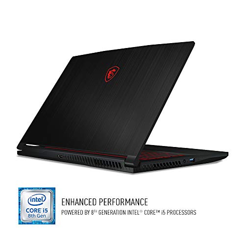 MSI GF63 Thin 8SC-030 15.6" Gaming Laptop, Thin Bezel, Intel Core i5-8300H, NVIDIA GeForce GTX1650, 8GB, 256GB NVMe NVMe SSD