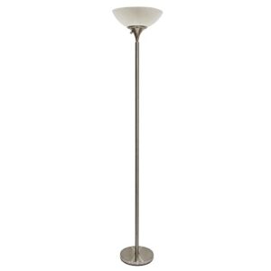 hampton bay 71 in. satin steel floor lamp