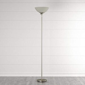 Hampton Bay 71 in. Satin Steel Floor Lamp