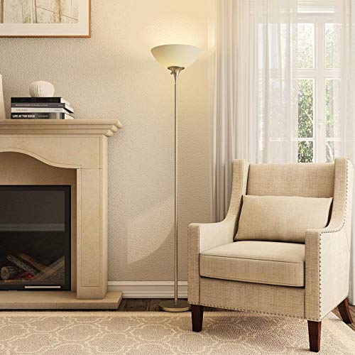 Hampton Bay 71 in. Satin Steel Floor Lamp