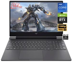 hp 2022 victus 15.6″ fhd ips 144hz gaming laptop, nvidia geforce gtx 1650, hexa-core intel i5-12450h (upto 4.4ghz, beat i7-11370h), 8gb ram, 512gb pcie ssd, backlit kb,wifi 6, win 11+hubxcelaccessory