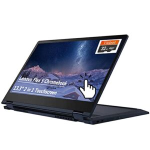 lenovo flex 5 chromebook ultralight 13.3 inch 1920*1080 ips touchscreen, intel i3-1115g4 4.1ghz, usb-c, wi-fi 6, backlit keyboard, sd card reader, chrome os (8gb ddr4 ram | 128gb ssd+32gb sd card)