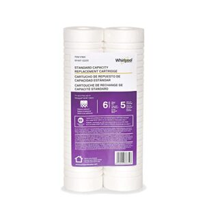 whirlpool whole home standard capacity sediment filters whkf-gd05, 2 pack, 5 micron, 6-month filter life, reduces sediment, sand, soil, silt & rust, for standard filter housings