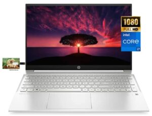 hp pavilion 15.6” fhd business laptop, 11th gen intel core i7-1165g7 processor, windows 10 pro, 32gb ram, 2tb ssd, fast charge, sd reader, hdmi, wi-fi, bluetooth, webcam, 32gb tela usb card