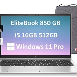 HP EliteBook 850 G8 15.6" FHD IPS (Intel 4-Core i5-1145G7, 16GB RAM, 512GB PCIe SSD) Business Laptop, 2 x Thunderbolt 4, Backlit, Fingerprint, Webcam, 3-Year Warranty, IST Bag, Win 11 Pro