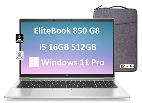 HP EliteBook 850 G8 15.6" FHD IPS (Intel 4-Core i5-1145G7, 16GB RAM, 512GB PCIe SSD) Business Laptop, 2 x Thunderbolt 4, Backlit, Fingerprint, Webcam, 3-Year Warranty, IST Bag, Win 11 Pro