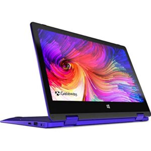 Gateway 11.6" 2-in-1 Touchscreen Laptop Computer, Purple, Intel Celeron N4020 Up to 2.8GHz, 4GB DDR4 RAM, 64GB eMMC, Webcam, HDMI, Windows 10 S, Office 365 Personal 1-Year, 64GB Flash Stylus