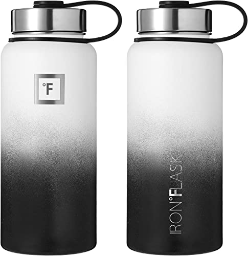 IRON °FLASK Sports Water Bottle - 32 Oz, 3 Lids (Spout Lid), Leak Proof, Vacuum Insulated Stainless Steel, Double Walled, Thermo Mug, Metal Canteen