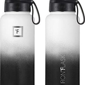 IRON °FLASK Sports Water Bottle - 32 Oz, 3 Lids (Spout Lid), Leak Proof, Vacuum Insulated Stainless Steel, Double Walled, Thermo Mug, Metal Canteen