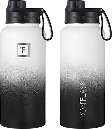 IRON °FLASK Sports Water Bottle - 32 Oz, 3 Lids (Spout Lid), Leak Proof, Vacuum Insulated Stainless Steel, Double Walled, Thermo Mug, Metal Canteen