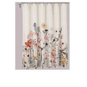 floral wave shower curtain 100% cotton 72″x 72″