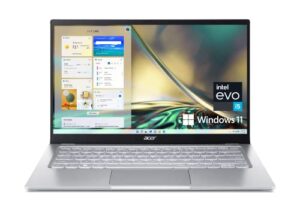 acer swift 3 intel evo thin & light laptop | 14″ fhd 100% srgb | intel core i5-1240p | intel iris xe graphics | 8gb lpddr4x | 512gb ssd | killer wi-fi 6e ax1675 | windows 11 home | sf314-512-53l0