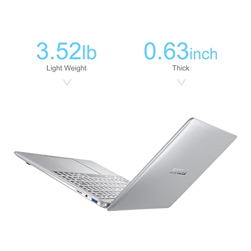 RICILAR Windows Laptop, 14 Inch HD Display, Intel Celeron N4020, 4GB RAM, 128GB SSD, Backlit Keyboard, Type C, HDMI, Wi-Fi 5, Silver, School Laptop Computer for Students and Business