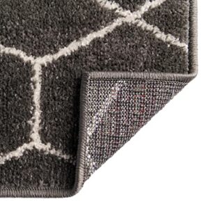 Unique Loom Trellis Frieze Collection Area Rug - Geometric (9' x 12' 2", Dark Gray/ Ivory)