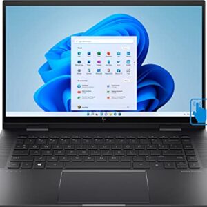 HP Envy x360 15.6" FHD IPS Touchscreen Laptop (AMD Ryzen 5 5500U 6-Core, 8GB RAM, 1TB PCIe SSD, AMD Radeon, Backlit KYB, Fingerprint, WiFi 6, Bluetooth 5.2, HD Webcam, Win 11 Home) with Hub