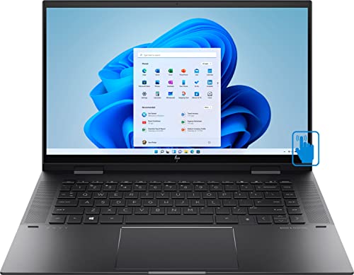 HP Envy x360 15.6" FHD IPS Touchscreen Laptop (AMD Ryzen 5 5500U 6-Core, 8GB RAM, 1TB PCIe SSD, AMD Radeon, Backlit KYB, Fingerprint, WiFi 6, Bluetooth 5.2, HD Webcam, Win 11 Home) with Hub