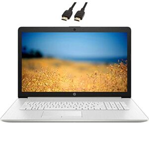 2021 hp newest premium laptop computer, 17.3” full hd 1080p ips screen, 11th gen intel core i5-1135g7(beat i7-1065g7), 16gb ram, 1tb ssd, hdmi, wi-fi, webcam, windows 11 | lioneye hdmi cable, silver