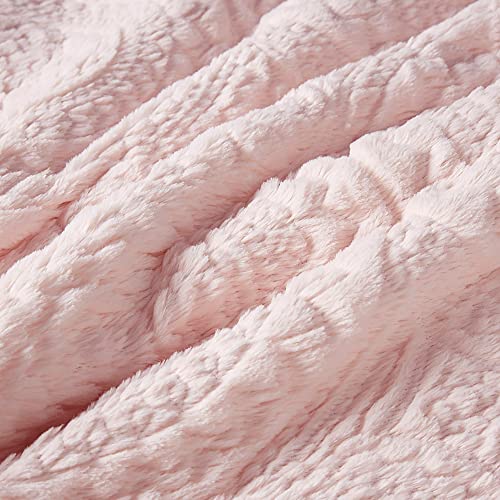 Madison Park Ultra Soft Luxury Premium Plush Comforter Mini Modern All Season Down Alternative Bedding Set with Matching Sham, Full/Queen, Blush