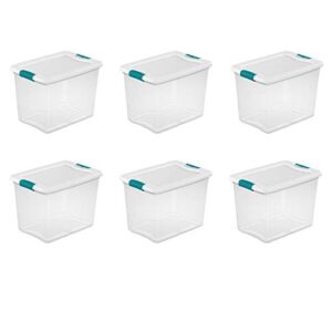 sterilite 25 qt./24 l latching box clears, quart, white, 6 piece