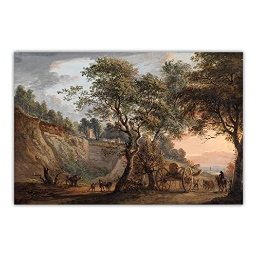 Wall Decor Paul Sandby Oil Paintings "View At Charlton Kent" Reproduction Print On Canvas Wall Art Picture For Home Decoration 40X60Cm X1 No Frame