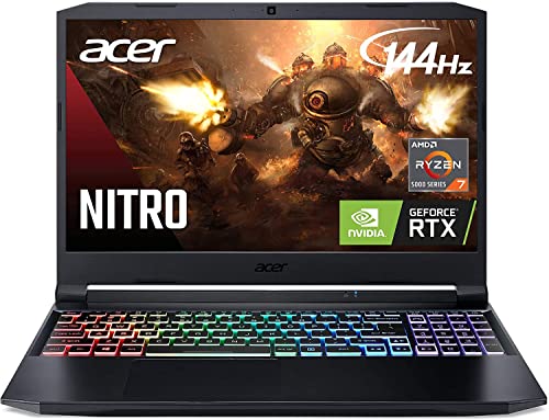 Acer Nitro 5 Gaming Laptop 15.6” FHD IPS 144Hz ComfyView Display AMD Octa-core Ryzen 7 5800H Processor 32GB RAM 1TB SSD GeForce RTX 3060 6GB Graphic Backlit Keyboard USB-C Win10 Black + HDMI Cable