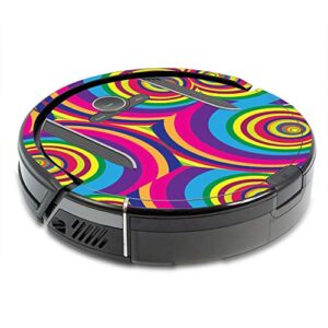 mightyskins skin compatible with shark ion robot r85 vacuum minimum coverage – groovy 60s | protective, durable, and unique vinyl wrap cover | easy to apply, remove | made in the usa