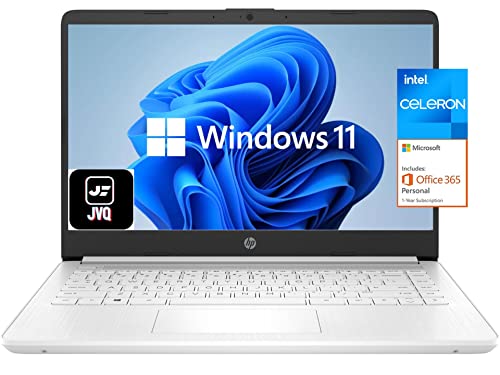 2022 Newest HP Stream 14" HD Laptop, Intel Celeron N4020(up to 2.8GHz), 16GB RAM, 320GB Space(64GB eMMC+256GB Card), 1-Year Office 365, WiFi, HDMI, USB-C, Webcam, Bluetooth, Windows 11S, White+JVQ MP