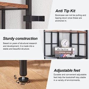 HOMISSUE 6 Tier Industrial Corner Shelf Unit, 76.9” Tall Corner Bookcase Storage Display Organizer Storage Stand for Home Office