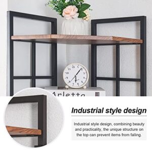 HOMISSUE 6 Tier Industrial Corner Shelf Unit, 76.9” Tall Corner Bookcase Storage Display Organizer Storage Stand for Home Office