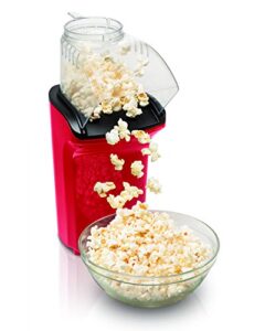 hamilton beach electric hot air popcorn popper, healthy snack, makes up to 18 cups, red (73400)