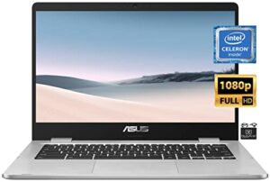 2022 premium asus thin light chromebook laptop, 14″ fhd nano-edge display, intel celeron n3350 (upto 2.4ghz), 4gb ram, 32gb emmc,webcam, wifi, bluetooth, long hour battery, chrome os +hubxcelaccessory