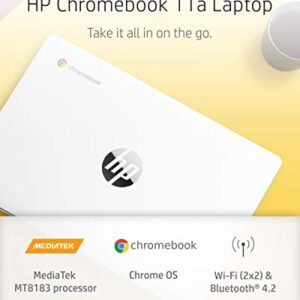 HP Chromebook 11-inch Laptop - MediaTek - MT8183 - 4 GB RAM - 32 GB eMMC Storage - 11.6-inch HD IPS Touchscreen - with Chrome OS™ - (11a-na0050nr, 2020 model, Snow White)