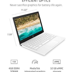 HP Chromebook 11-inch Laptop - MediaTek - MT8183 - 4 GB RAM - 32 GB eMMC Storage - 11.6-inch HD IPS Touchscreen - with Chrome OS™ - (11a-na0050nr, 2020 model, Snow White)