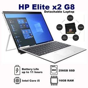 HP Elite X2 G8 Detachable Laptop PC 13” 2in1 Intel Core i5-1145G7 16GB RAM-256GB SSD, IPS BrightView FHD Iris Xe Graphics, Wi-Fi 6,Windows 10 Pro, Touchscreen, Thunderbolt + Zipnology Cloth