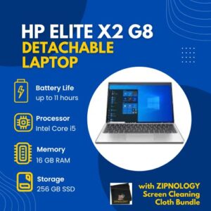 HP Elite X2 G8 Detachable Laptop PC 13” 2in1 Intel Core i5-1145G7 16GB RAM-256GB SSD, IPS BrightView FHD Iris Xe Graphics, Wi-Fi 6,Windows 10 Pro, Touchscreen, Thunderbolt + Zipnology Cloth